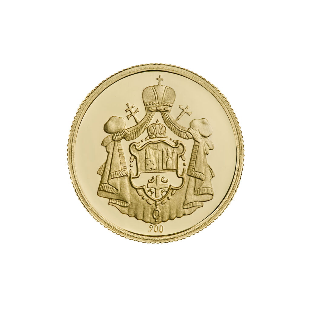 Zlatnik Sveta Bogorodica Trojeručica/revers grb SPC - Magioni